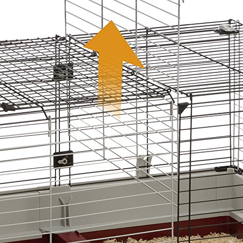 Ferplast Krolik XXL Rabbit Cage with Wire Extension, Rabbit Cage Includes All Accessories & Measures 63.8 L x 23.62 W x 19.68 H Inches, 1-Year Warranty, 63.78 x 23.62 19.62 x 19.68", Multicolor