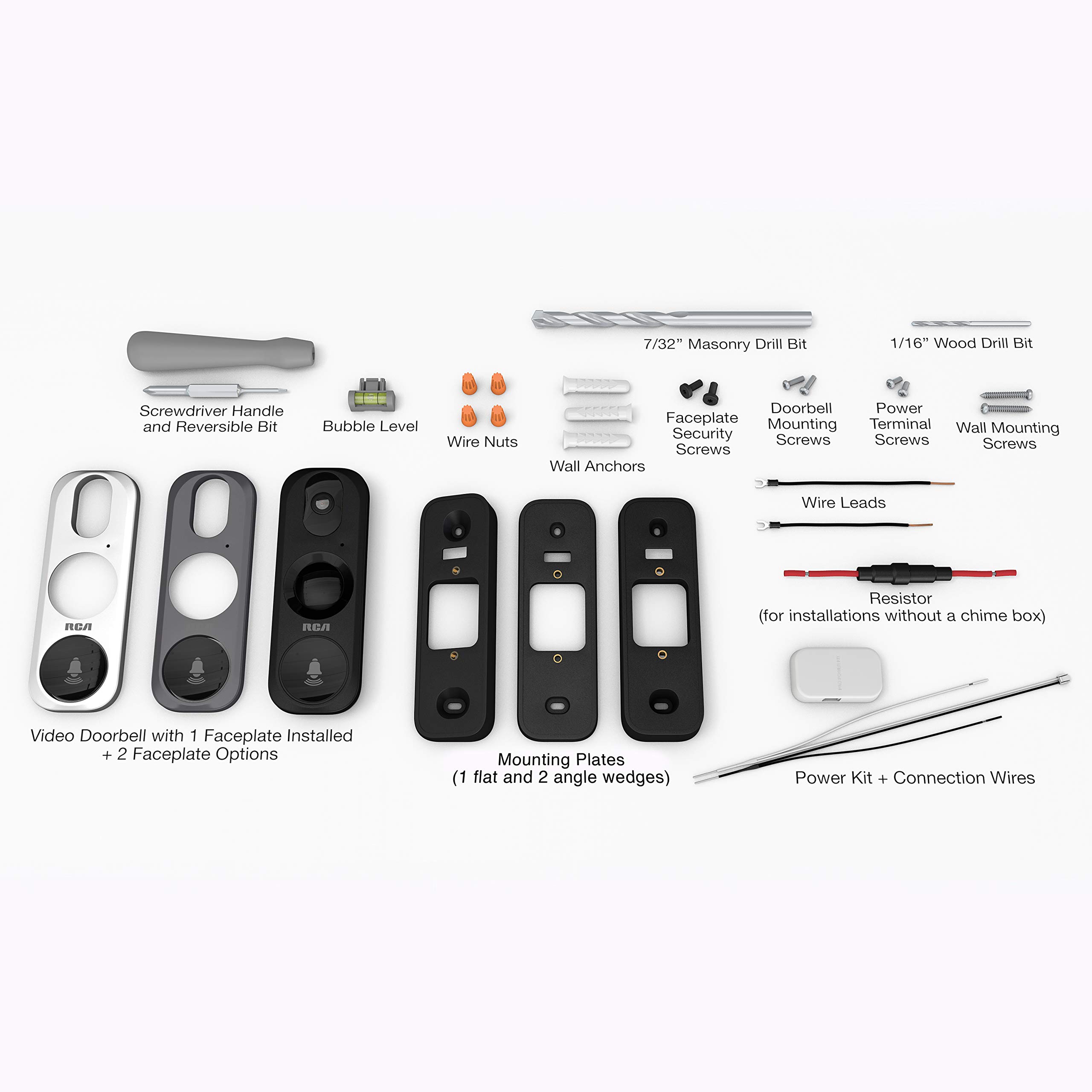 Doorbell Video Ring Security Camera by RCA New and Improved - with Mobile Doorbell Ring, 3MP HD Video, Live Stream, No Recording Storage Fees, Night Vision and Motion Detection