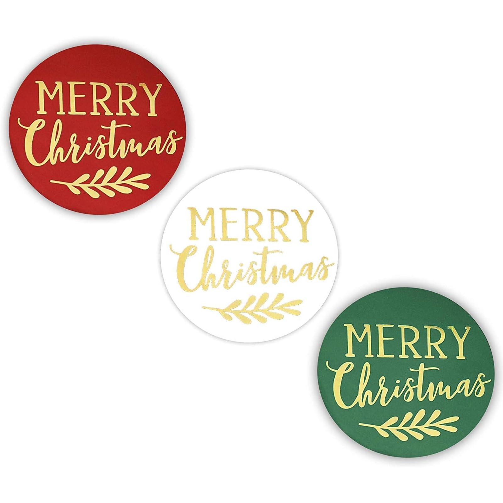 Pipilo Press 500 Pieces Merry Christmas Gold Foil Envelope Stickers, Festive Seals for Envelopes, Gift Tag, Xmas Card Labels Roll for Personalized Greeting Cards and Notes (2 Inch)