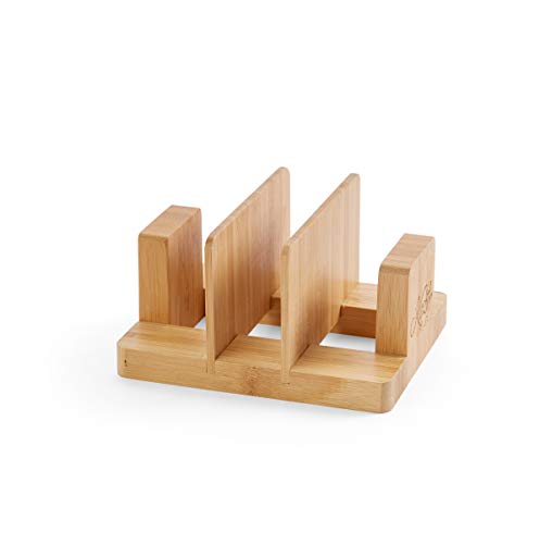 Cutting Board Organizer Natural Bamboo Kitchen Pantry Rack Cabinet Organizer for Cutting Board, Dish, Bakeware, Plate, Pot Lid, Cook Books, Book Stand Holder by: Kozy Kitchen