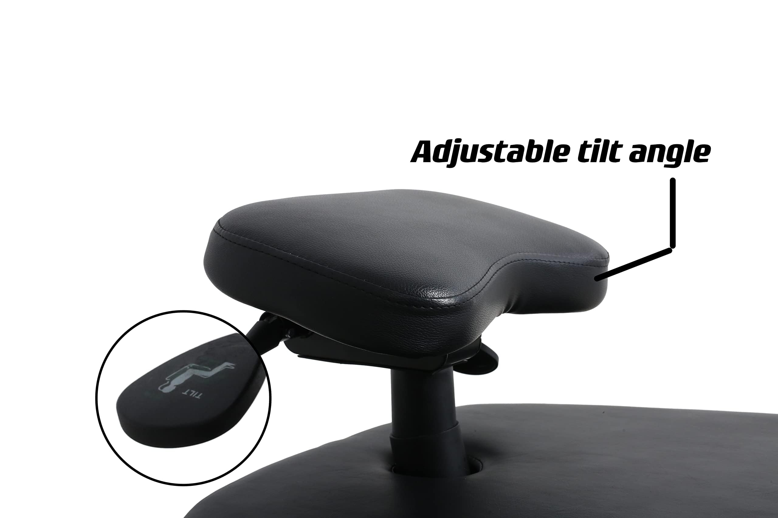 Meditation Chair for Adults Height Adjustable Tilt Angle, Ergonomic Kneeling Chair with Wheels, Criss Cross Legged Chair for Office and Home(Black)
