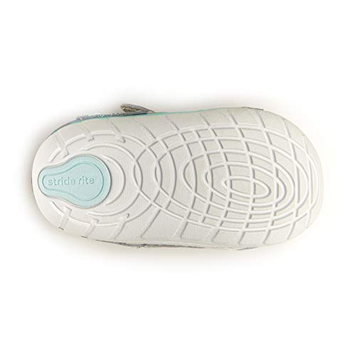 Stride Rite baby girls Soft Motion Kylo Sneaker, Silver/Multi, 5.5 Toddler US