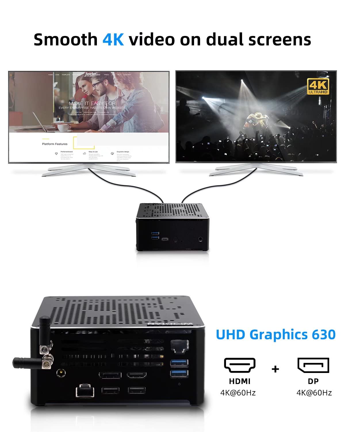 Mini PC with Win11 OS, 6Core Core i9-8950HK Mini Computer, 32G DDR4 RAM+512GB NVME SSD+1TB HDD, WiFi6, BT5.2, Gigabit Ethernet, HDMI&DP Ports Support Dual Display, Mounting Bracket, Auto Power On