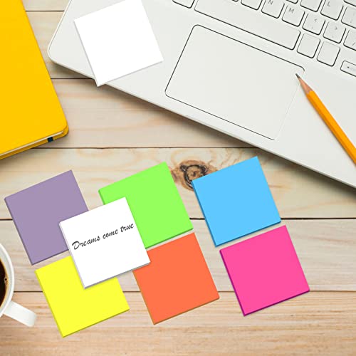 700 Sheets 14 Pack Transparent Sticky Notes Pad Set, 3x3 Inches Clear Self-Adhesive Post it Notes, Waterproof Translucent Color Memo Pad, See Through Office & School Supplies (Multicolor)