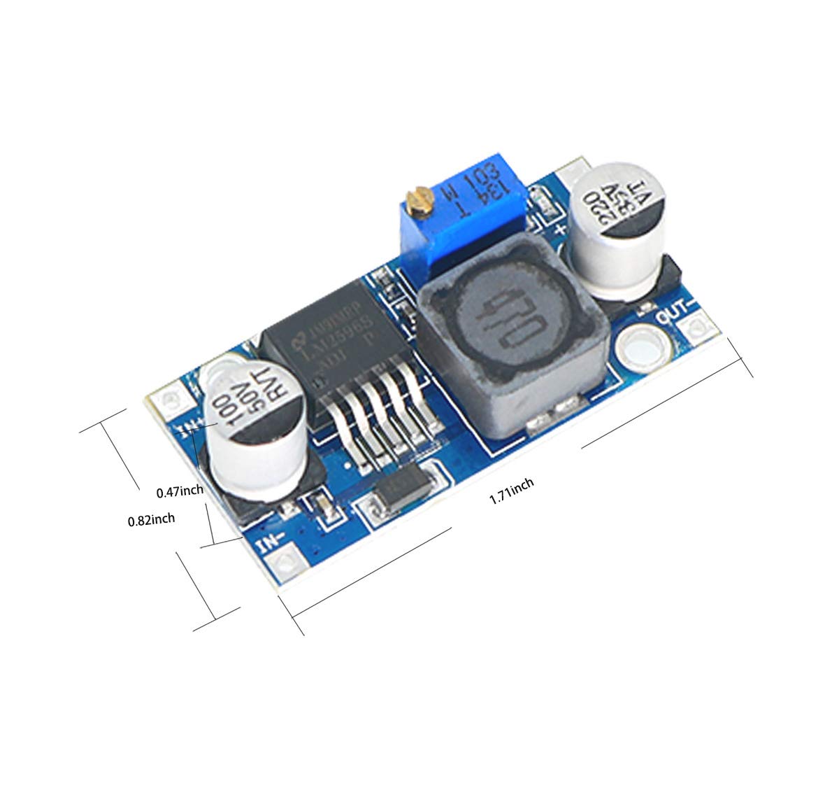 LM2596 DC to DC Buck Converter Adjustable Input 3.0-40V Output 1.5-35V Power Supply Voltage Step Down Module, Pack of 10