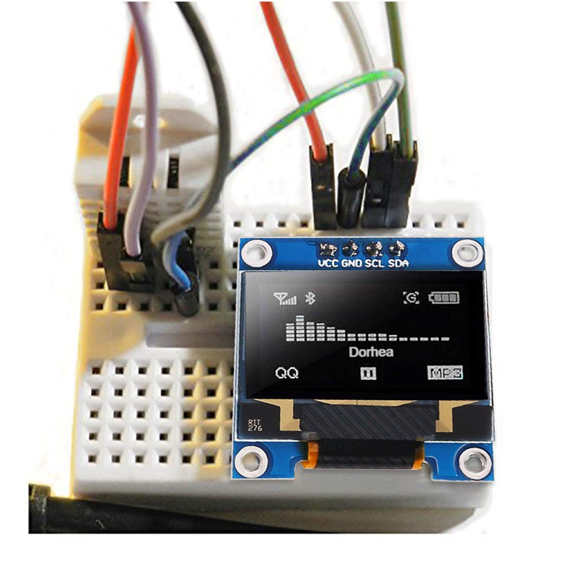 DORHEA 6PCS 0.96ββ OLED Display Module 12864 128x64 Pixel LCD White Light SSD1306 Driver Board I2C Serial 0.96 inch IIC Chip 4 Pin Self-Luminous Display Board Compatible with Raspberry Pi