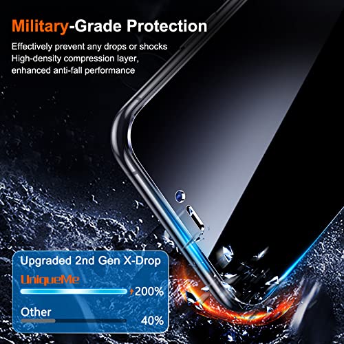 UniqueMe [4 Pack] compatible with iPhone 11 Pro Max 6.5 - inch, 2 Pack Privacy Screen Protector Tempered Glass and 2 Pack Camera Lens Protector, Anti Spy Bubble Free Case Friendly - Precise Cutout