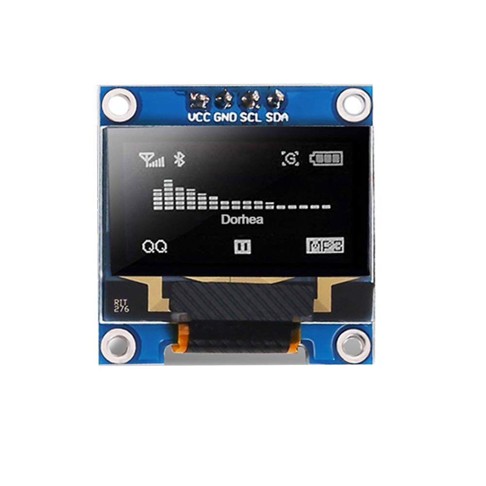 DORHEA 6PCS 0.96ββ OLED Display Module 12864 128x64 Pixel LCD White Light SSD1306 Driver Board I2C Serial 0.96 inch IIC Chip 4 Pin Self-Luminous Display Board Compatible with Raspberry Pi