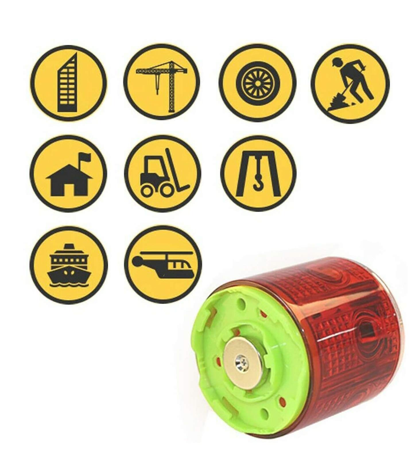 Solar Strobe Warning Light, with Strong Magnetic Base High Bright LED Flashing 360° Wireless Control Automatically Turn On Waterproof IP65 for Construction, Traffic, Factory, Safety Sign (Red)