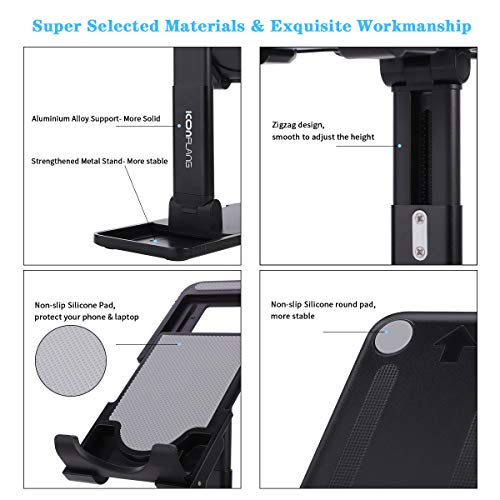 Universal Cell Phone Stand, Foldable Upgraded Cell Phone Tablet Desktop Stand Holder, Angle Height Adjustable Phone Cradle Dock Compatible for iPhone/Mobile Phone/iPad/Tablets/Device of 4-13 Inch