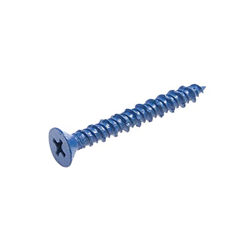SNUG Fasteners (SNG481) 100 Qty 3/16" x 1-3/4" Flat Head Phillips Diamond Tip Concrete Screws to Anchor Masonry, Block & Brick, Count