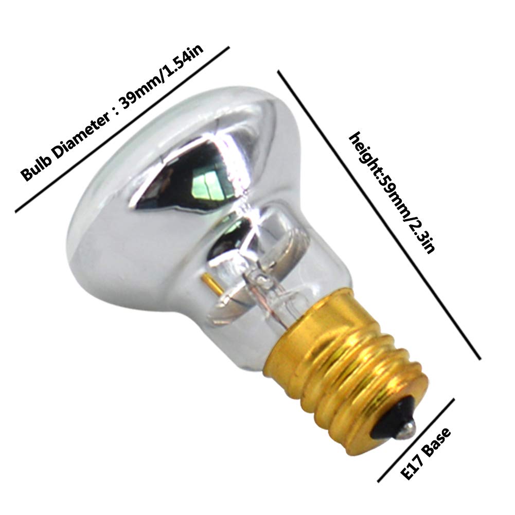 4 Pack Replacement Bulbs for Lava Lamps,Glitter Lamps,R39 E17 25 Watt Reflector Bulbs, Appliance Lamp Bulbs