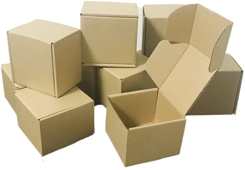 4x4x3 inch Shipping Boxes Pack of 25,Livejun Brown Corrugated Cardboard Box Mailer Boxes for Packaging Small Business Shipping,Boxes for Birthday Wedding Party Gift Giving (4 x 4 x 3)