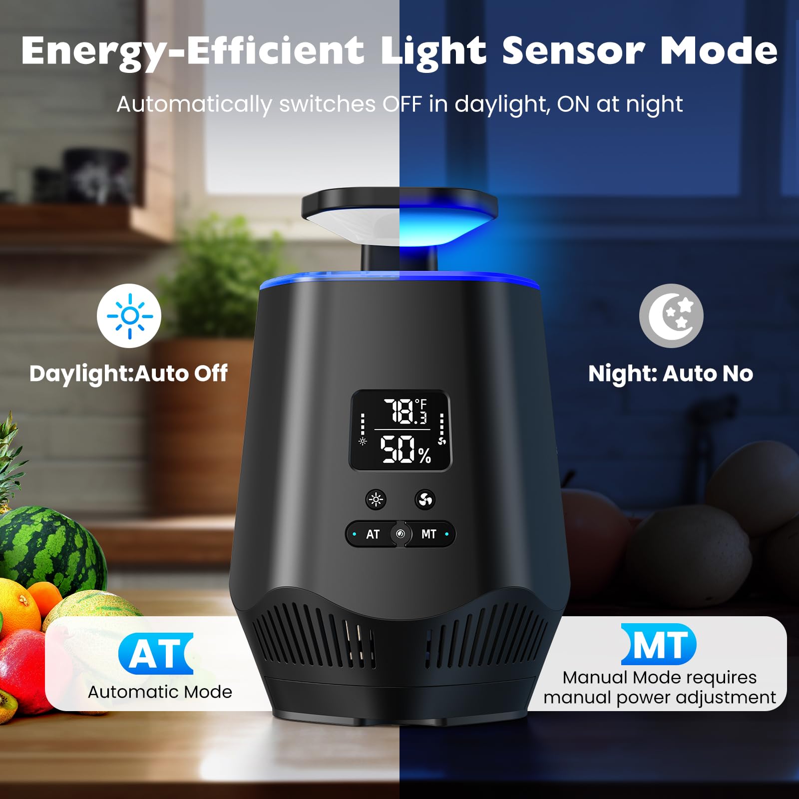 Fruit Fly Traps for Indoors,Fooxem Smart Fruit Fly Trap for Home, Gnat Traps for House Indoor Bug Zapper Flying Insect Trap for Plants Moths Mosquitoes with 10 PCS Refill