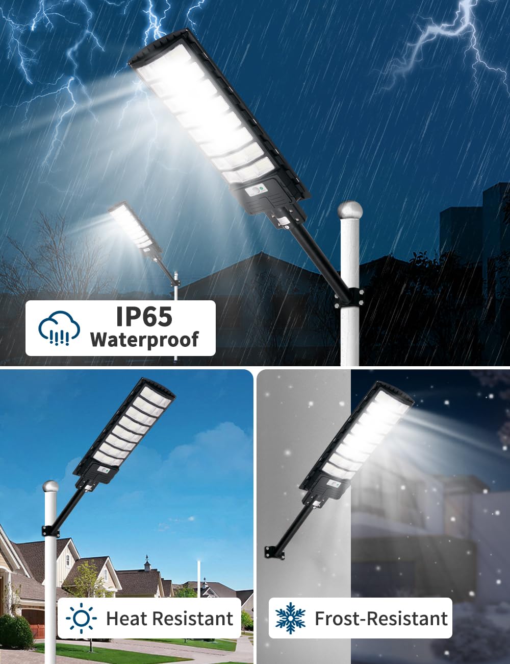 Sararoom 800W Solar Street Lights Outdoor Waterproof,16000 LM Dusk to Dawn Solar Flood Light with Remote Motion Sensor,Dimmable LED Street Light for Parking Lot, Yard, etc( 4 Pack )