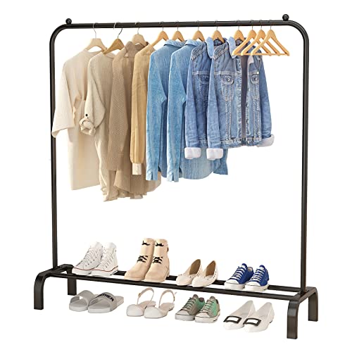 UDEAR Garment Rack Freestanding Hanger Multi-functional Single pole Bedroom Clothing Rack Bedroom, Black