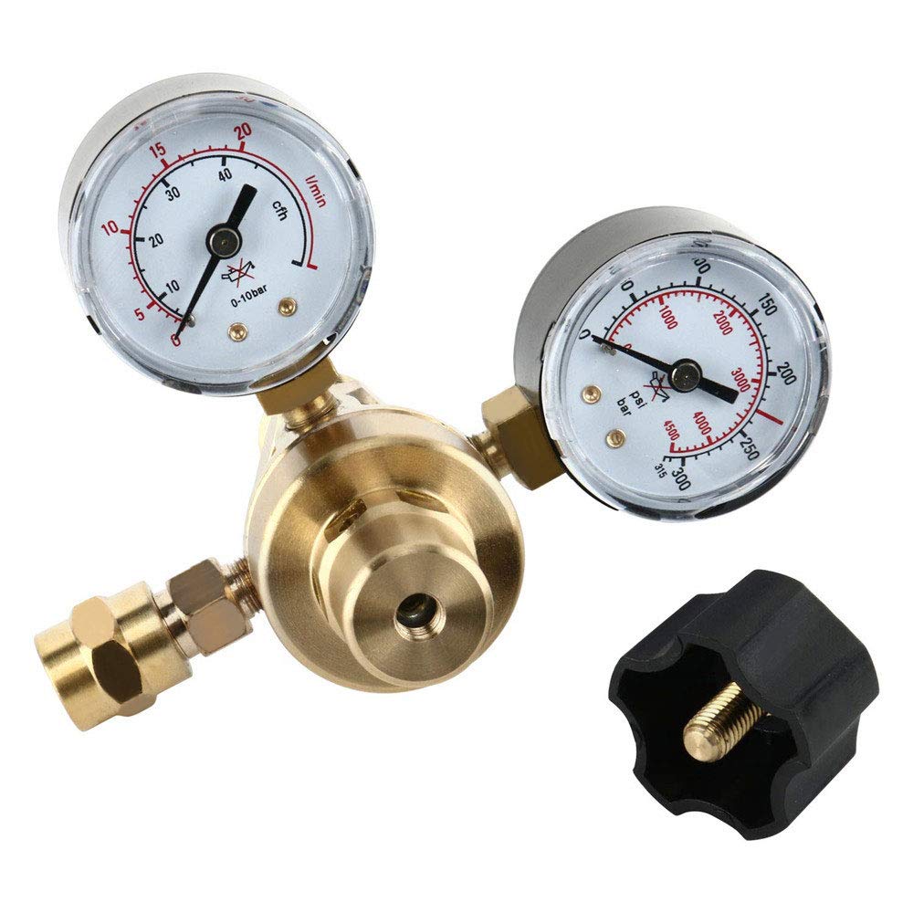 4YANG Argon CO2 Regulators Gauges Gas Welding Regulator CGA580 compatible with Miller Lincoln Mig Tig Weld (With Hose)
