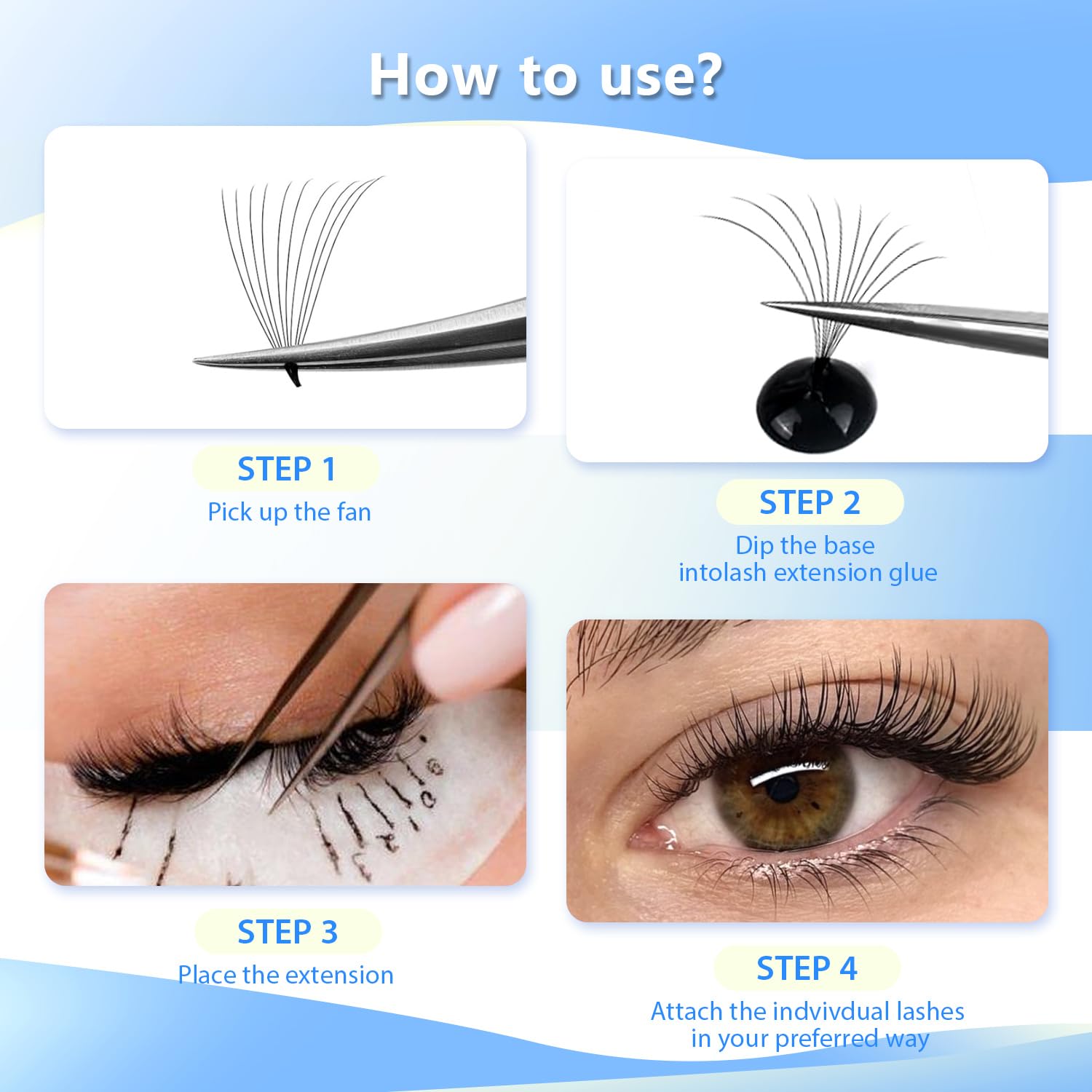 Hannahool 12 Colors Mix 240pcs 10D Premade Fans Nature Long Volume Eye Lashes Extensions Soft and Light Weight Colorful Individual False Eyelashes Cluster 8-16mm to Choose (12mm)