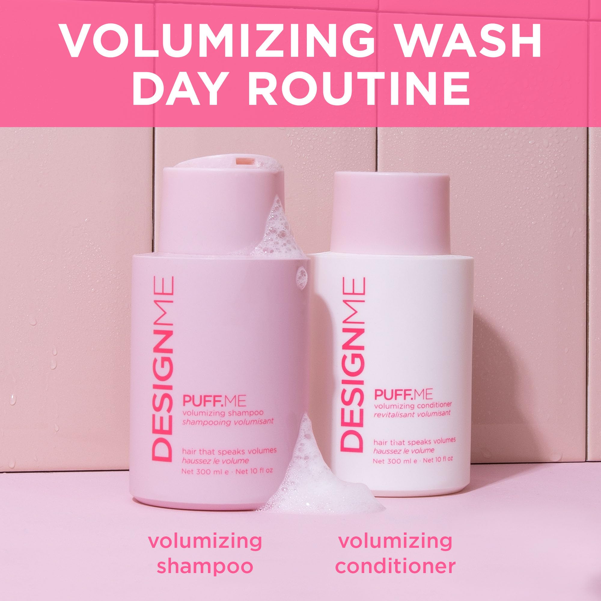PUFF.ME Volumizing Shampoo by DESIGNME | Adds Body, Bounce & Volume for Fuller, Thicker Hair| For Fine & Medium Hair | Boosts Shine | Color-Safe, Lightweight Formula | Vegan, Paraben & Sulfate Free