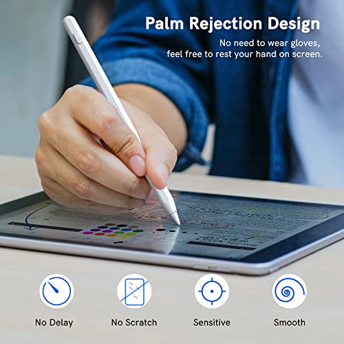 iPad Pencil 2nd Generation with Magnetic Wireless Charging, Stylus Pen for iPad with Palm Rejection, Compatible with iPad Mini 6, iPad Air 5/4, iPad Pro 11" 3/2/1, iPad Pro 12.9" 6/5/4/3