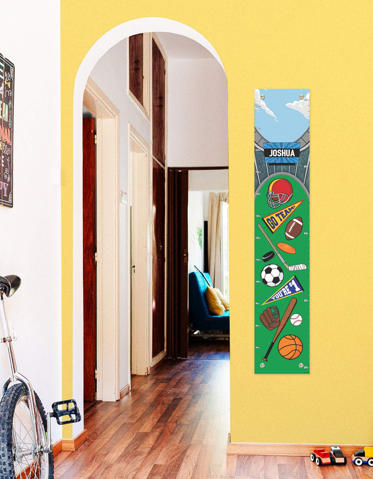 Kid Room Decor Kid Growth Chart Sports Theme Gifts Child Measurement Chart Personalized Growth Chart