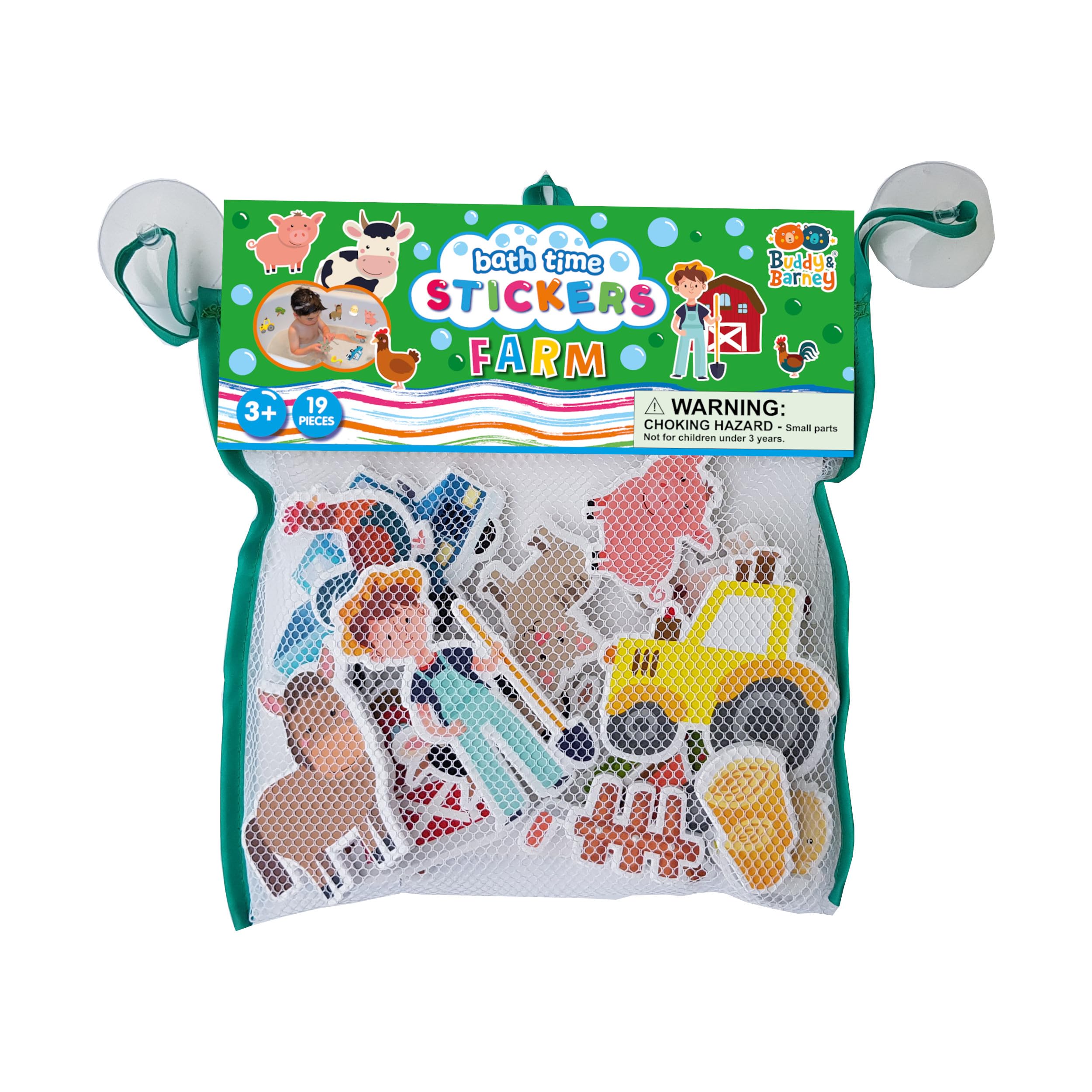 VARUN Buddy & Barney | Farm Bath Time Stickers - Bath Tub Fun for Kids & preschoolers BB146
