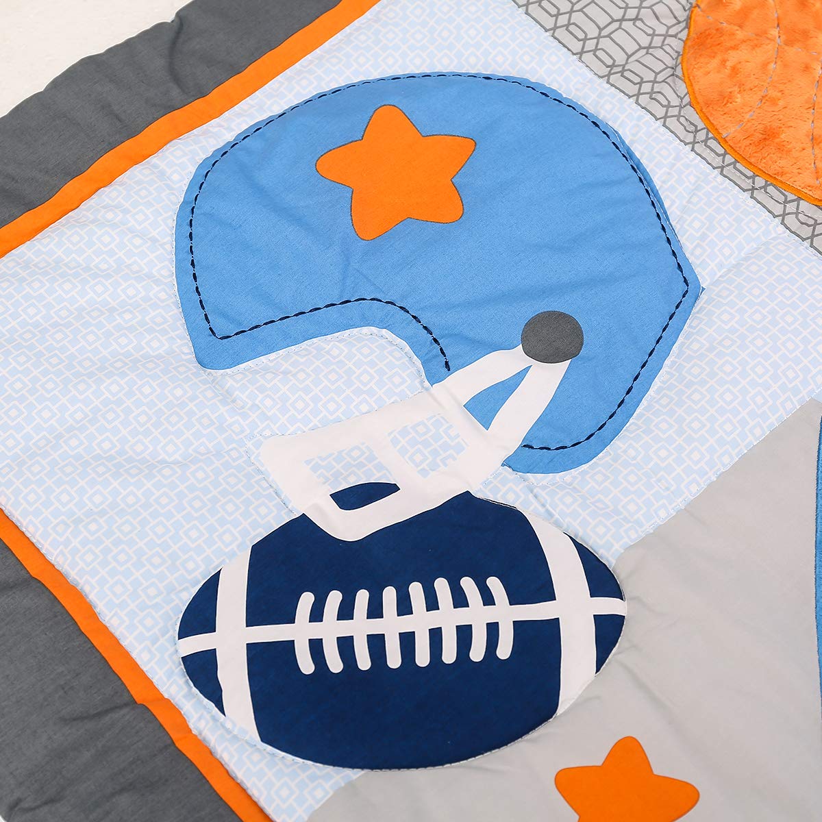 Nursery Crib Quilted Comforter 1 PC Baby Girl Baby Boy Crib Quilt/Comforter Baby Gift Idea (Blue Sports)