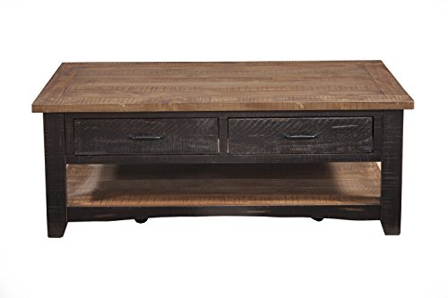 Martin Svensson Home Rustic Coffee Table, Antique Black and Honey Tobacco