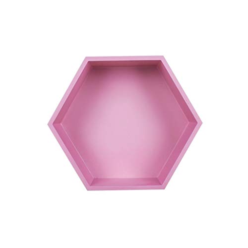 LLRYN Hexagonal Floating Shelf Wall-Mounted Rack, Modern and Simple Wooden, six Colors, Suitable for Bedroom, Bathroom, Living Room, Kitchen, etc. (Color : E)