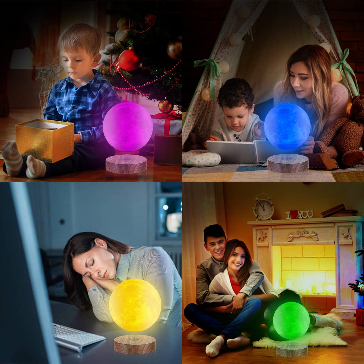 VGAzer Levitating Moon Lamp, Floating and Spinning 3D Moon Light 16 Colors Model ,Gifts for Women,Thanksgiving Christmas Gifts for Kids,Friends