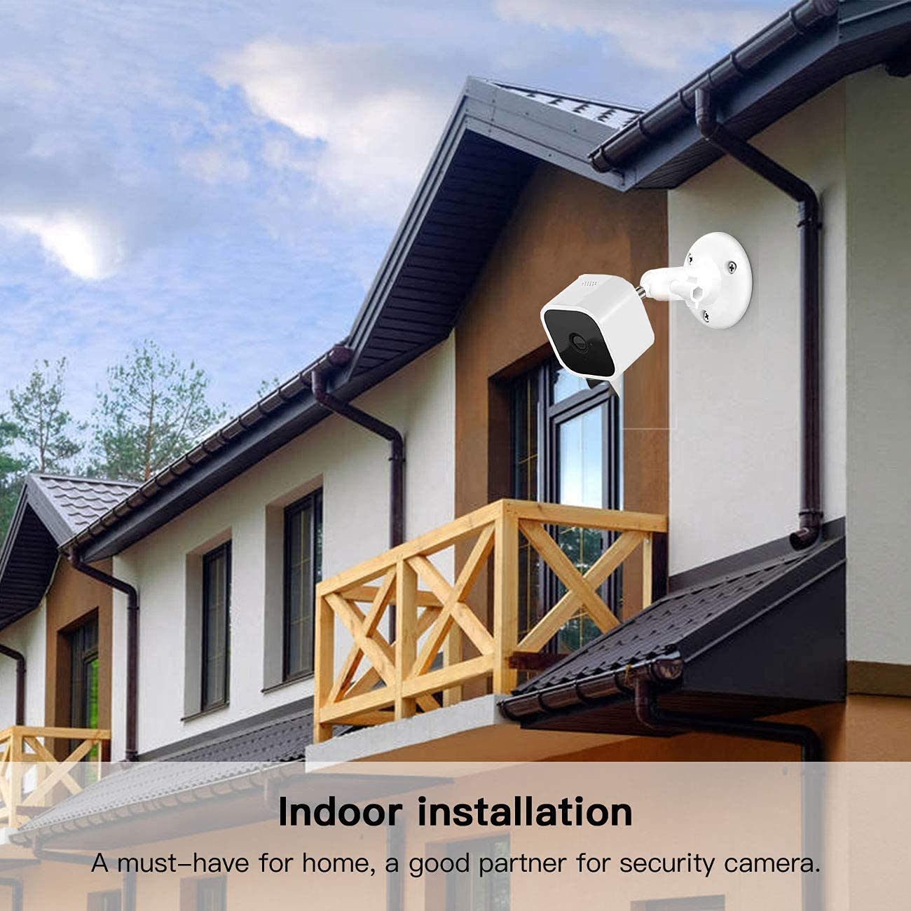 Koroao Blink Mini Wall Mount Bracket, 360 Degree Adjustable Ceiling Mounting Kits, Indoor and Outdoor Use for Blink Mini/All-New Blink Indoor/Outdoor4 Camera Mounting Bracket(2-Pack,White)