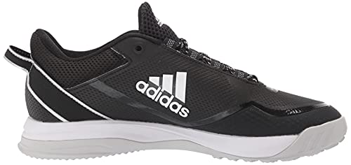adidas Men's Icon 7 Turf Baseball Shoe, Black/White/Silver Metallic, 12