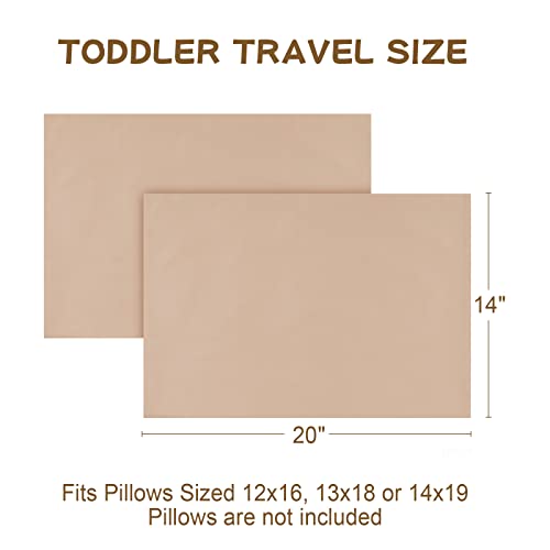 Fittia Cotton Toddler Pillowcase with Envelope Closure, Soft and Breathable Travel Pillow Case Cover Pack of 2, 14x20 Inches Small Pillow Case, Champagne