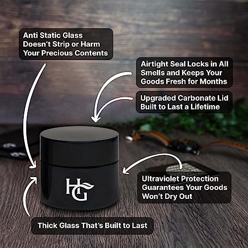 Herb Guard - Quarter Oz Ultraviolet Jar & Humidity Pack (100 ml) Airtight UV Protection Keeps Herbs Fresh for Months [3 Pack]
