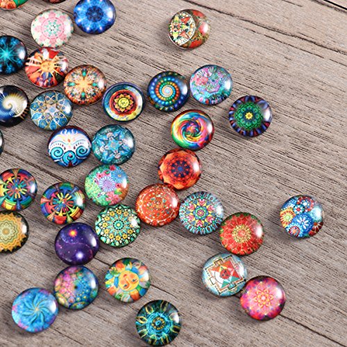 Dangle Earrings 200pcs Round Glass Mosaic Tiles Mixed Mosaic Glass Pieces for DIY Crafts Jewelry Making 10mm Bracelets Beads