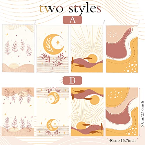 Frienda 4 Pieces Leaves Kitchen Towels 16 x 24 Inch Dish Towels Bathroom Hand Towels Set Absorbent Hand Drying Cloth Hand Towels for Kitchen Bathroom (Casual Style)