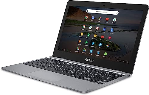 Asus C223 11.6/'' HD Chromebook Laptop, Intel Celeron N3350 Processor, 4GB RAM, 32GB eMMC Flash Memory, Intel HD Graphics, HD Webcam, Stereo Speakers, Chrome OS, Gray, (renewed)
