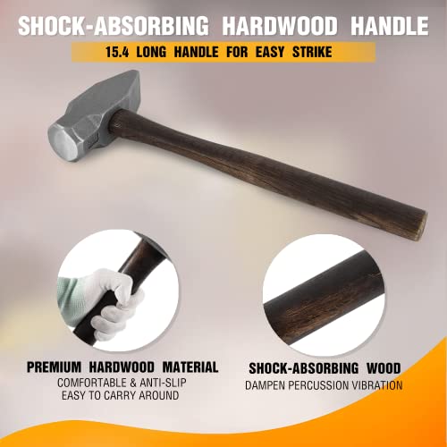Blacksmith 4LB Handmade Forge Hammer for Farrier, Knife Maker, Blacksmith Forging Tool