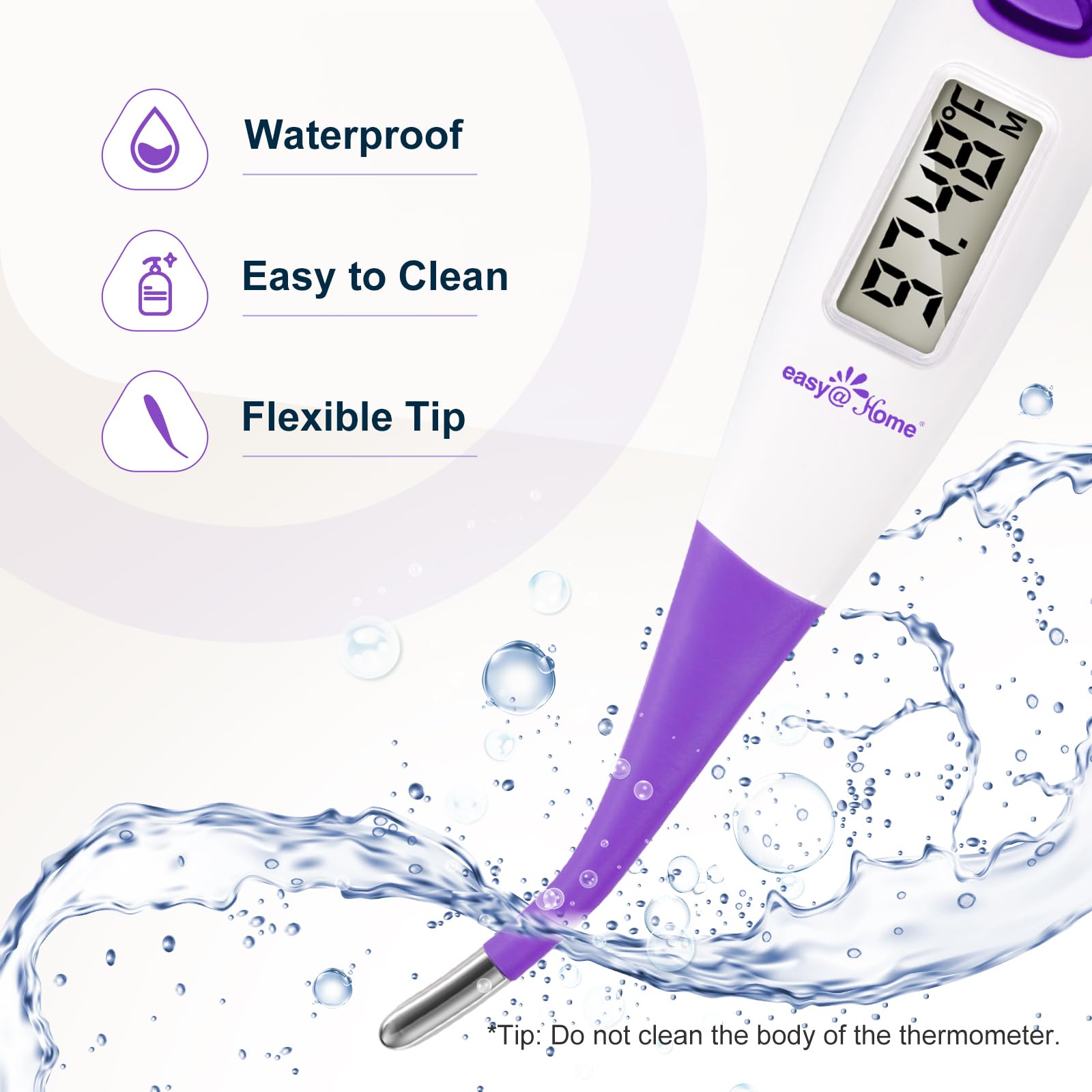 Easy@Home Basal Body Thermometer: BBT for Fertility Prediction with Memory Recall- Accurate Digital Basal Thermometer for Temperature Monitoring with Premom App - EBT-018