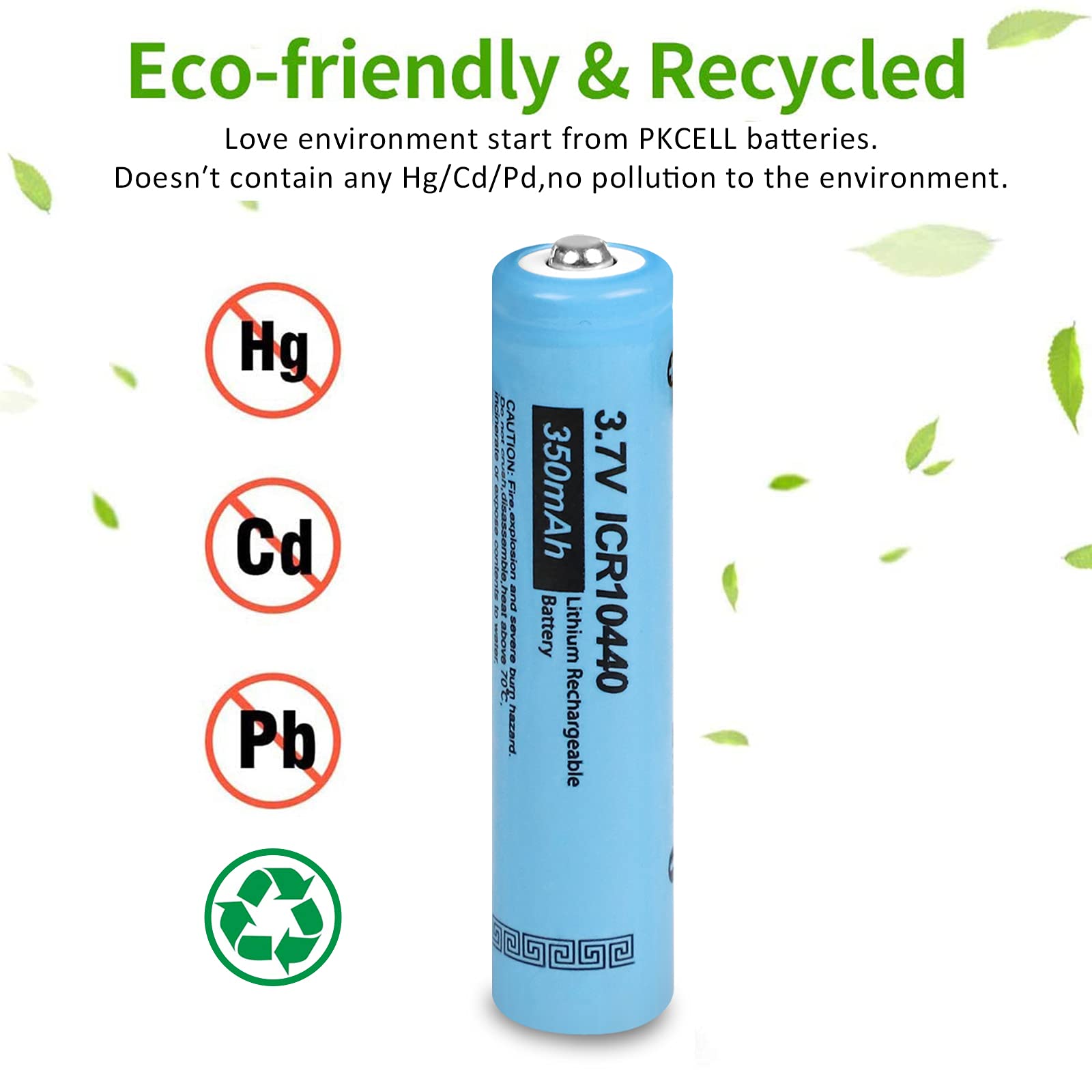 4 Pcs ICR 10440 Rechargeable Lithium Ion Battery,3.7v Batteries 350mAh (0.39 * 1.73 inch, Shorter Than AAA Size)