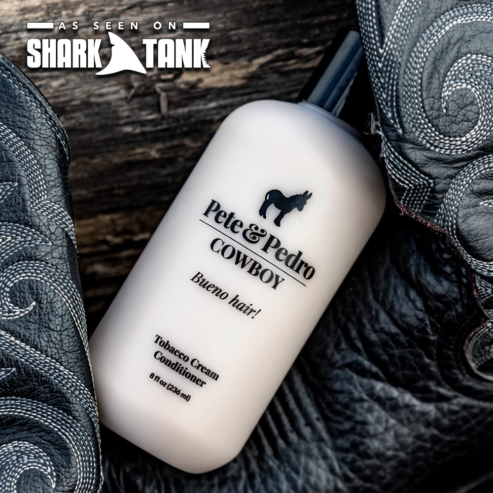 Pete & Pedro COWBOY - Tobacco Soft Cream Lightweight Conditioner for Men | Smells Incredible, Hydrates Hair Without Weighing It Down | As Seen on Shark Tank, 8.5 oz.