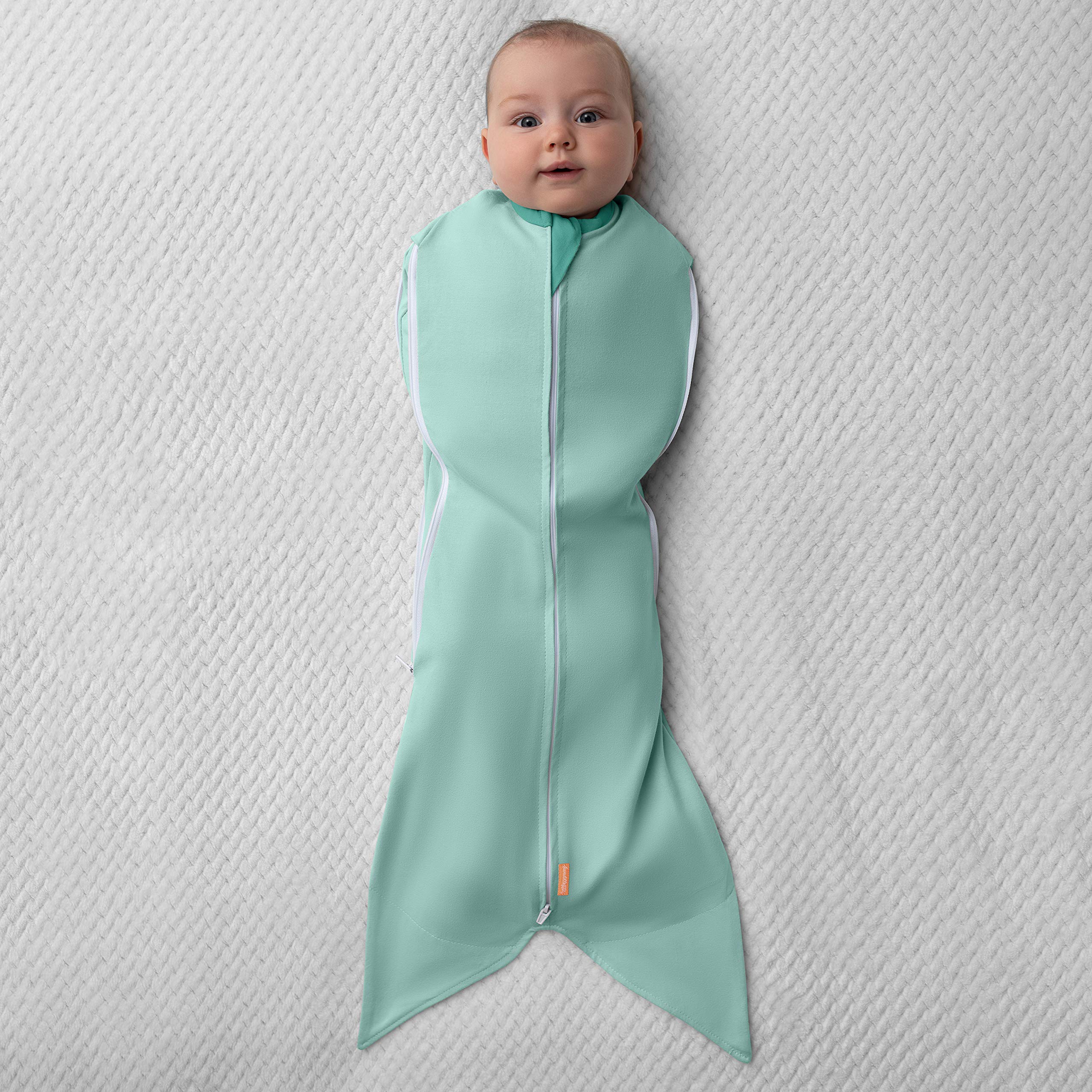 SwaddleMe Room to Grow Pod β 0-6 Months, 1-Pack (Teal Waves) Expandable Baby Swaddle Grows with Baby and Helps Prevent The Startle Reflex for Comfortable Sleep