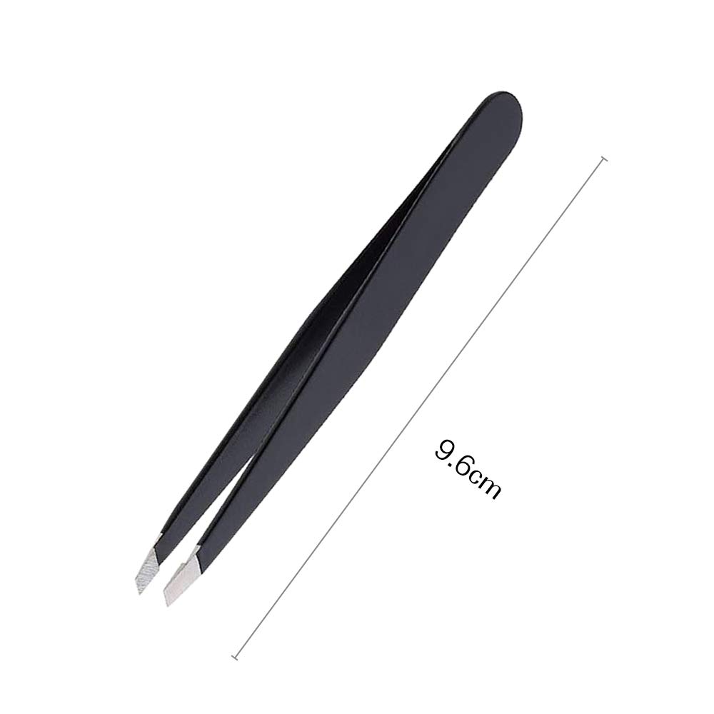 Osinee Duo Eyebrow Brush with Spoolie & Slant Tip Tweezers & Curved Blades Scissors,for Eyebrow Eyelash Extensions,Eyebrow Grooming Set