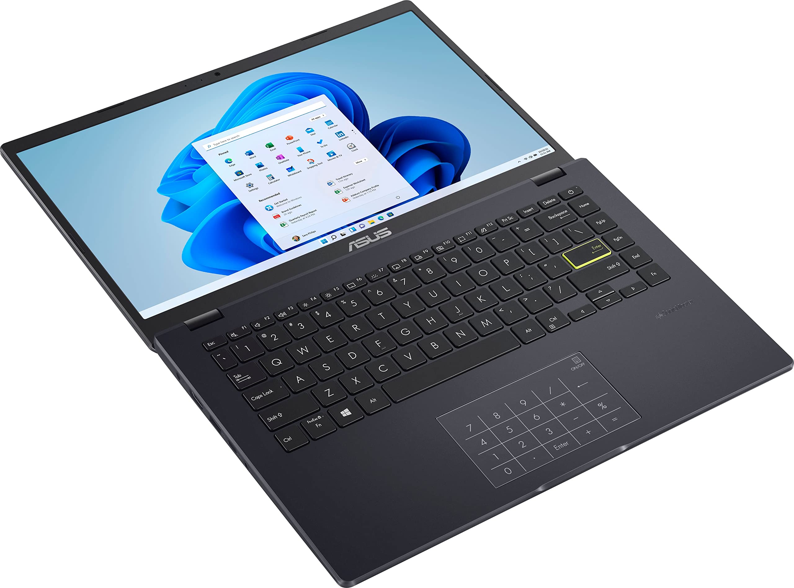 Newest Flagship ASUS E410, 14" HD (1366 x 768), Intel Pentium N4020, 4 GB LPDDR4, 64GB eMMC, Intel HD Graphics 500, Windows 10 Home in S Mode, Black, with Kwalicable Accessory Bundle