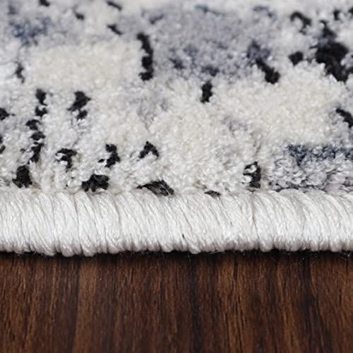 SUPERIOR Indoor Large Area Rugs with Jute Backing, Modern Distressed Floral Decor, Perfect for Entryway, Kitchen, Office, Bedroom, Living/ Dining Room, Dorm, Caine Collection, 5' x 8', Platinum