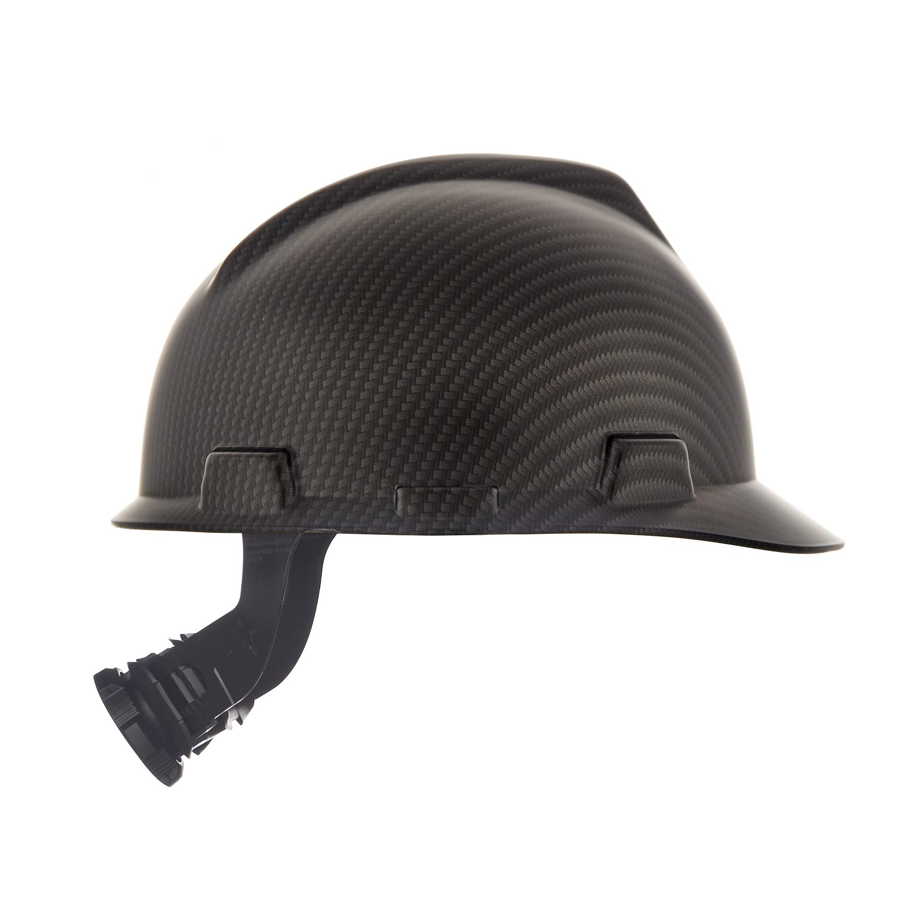MSA 10204777 Hydro Dip V-Gard Cap Style Safety Hard Hat With Fas-Trac III Ratchet Suspension | Polyethylene Shell, Self Adjusting Crown Straps - Standard Size in Sport Carbon