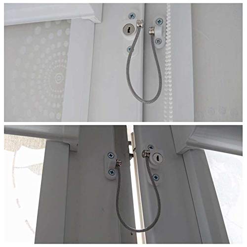 GOSONO Child Safety Locks Window Door Cable Ventilator Kid Lock Baby Security Locking Keyed Opening Restrictor For Baby Protection Prevent Children Falling Window Lock (2PC White)