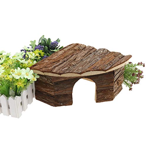 SING F LTD Beautiful and Cute Nest Playground House for Hamsters Hedgehog Wooden House Circular Sector Corner Cage 31x21x13cm