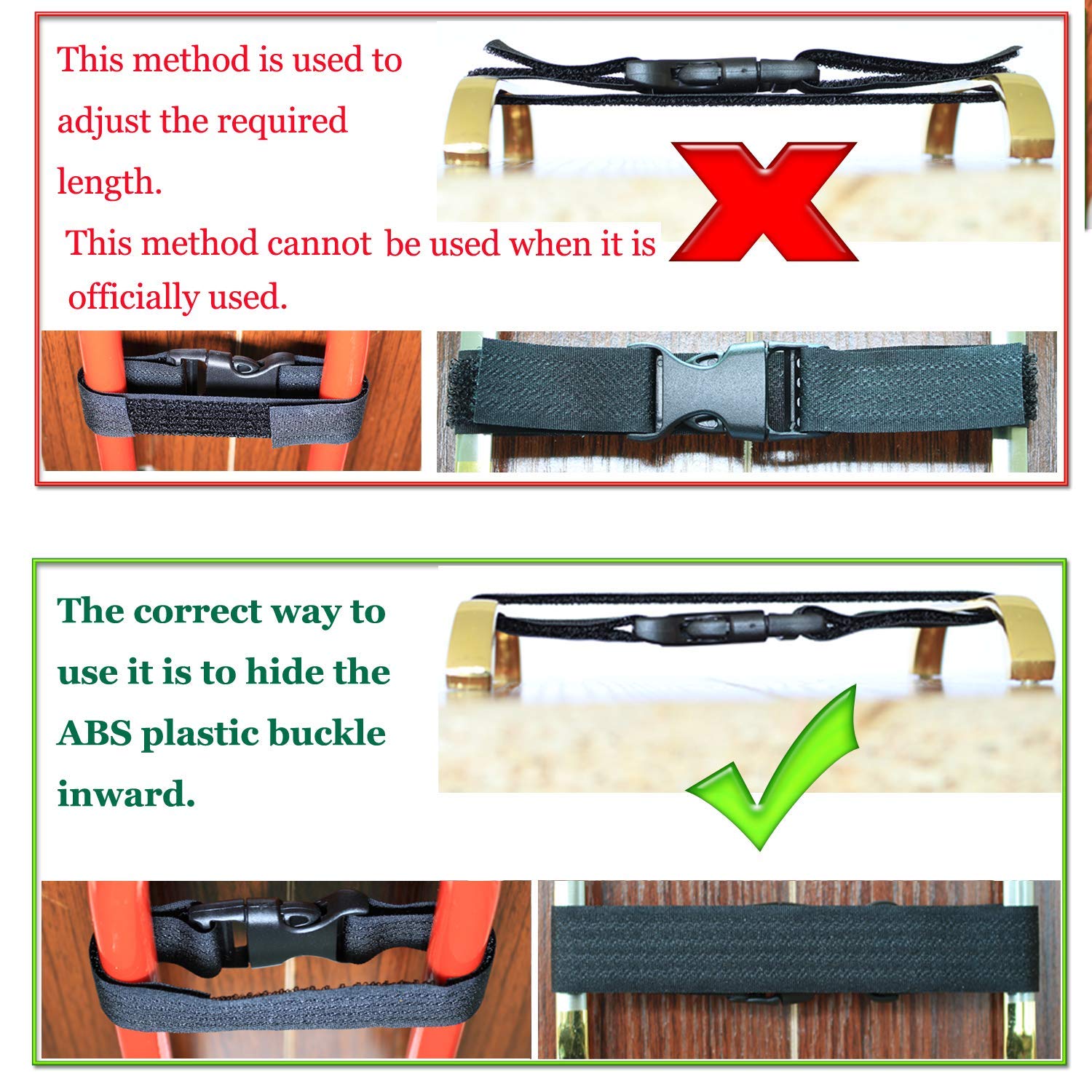 Vukgahao Cabinet Locks,Childproof Refrigerator Child Safety Locks for Double Door Fridge,Kitchen Storage Doors (Black, 14")