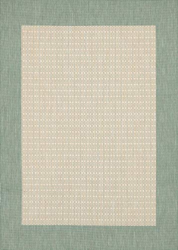 Couristan Recife Checkered Field Indoor/Outdoor Area Rug, 3'9" x 5'5", Natural-Green